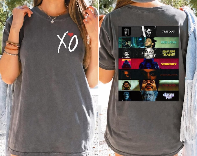 Vintage the Weeknd XO Logo Double-sided T-shirt, Retro Style Streetwear ...