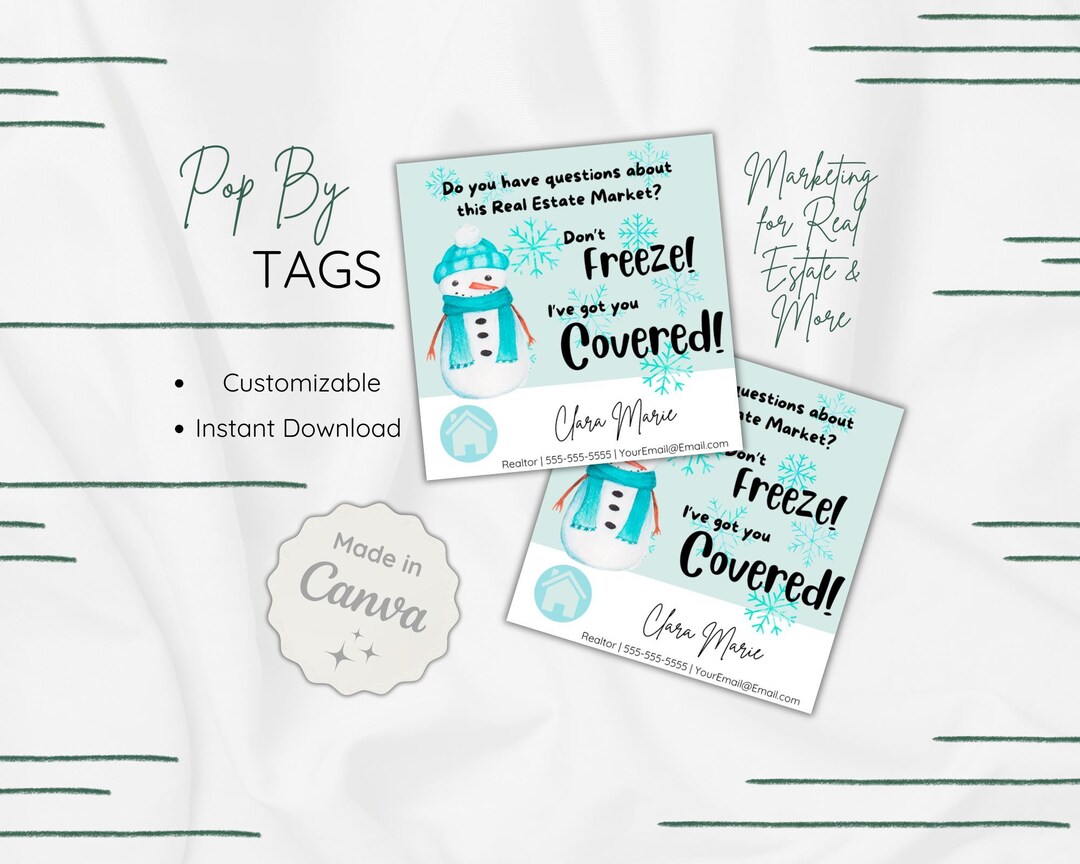 Winter Freeze Realtor Pop by Tags | Editable & Customizable in Canva ...