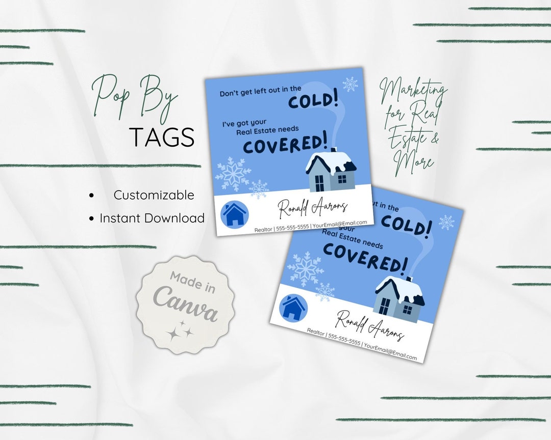 Winter Realtor Pop by Tags | Editable and Fully Customizable in Canva ...