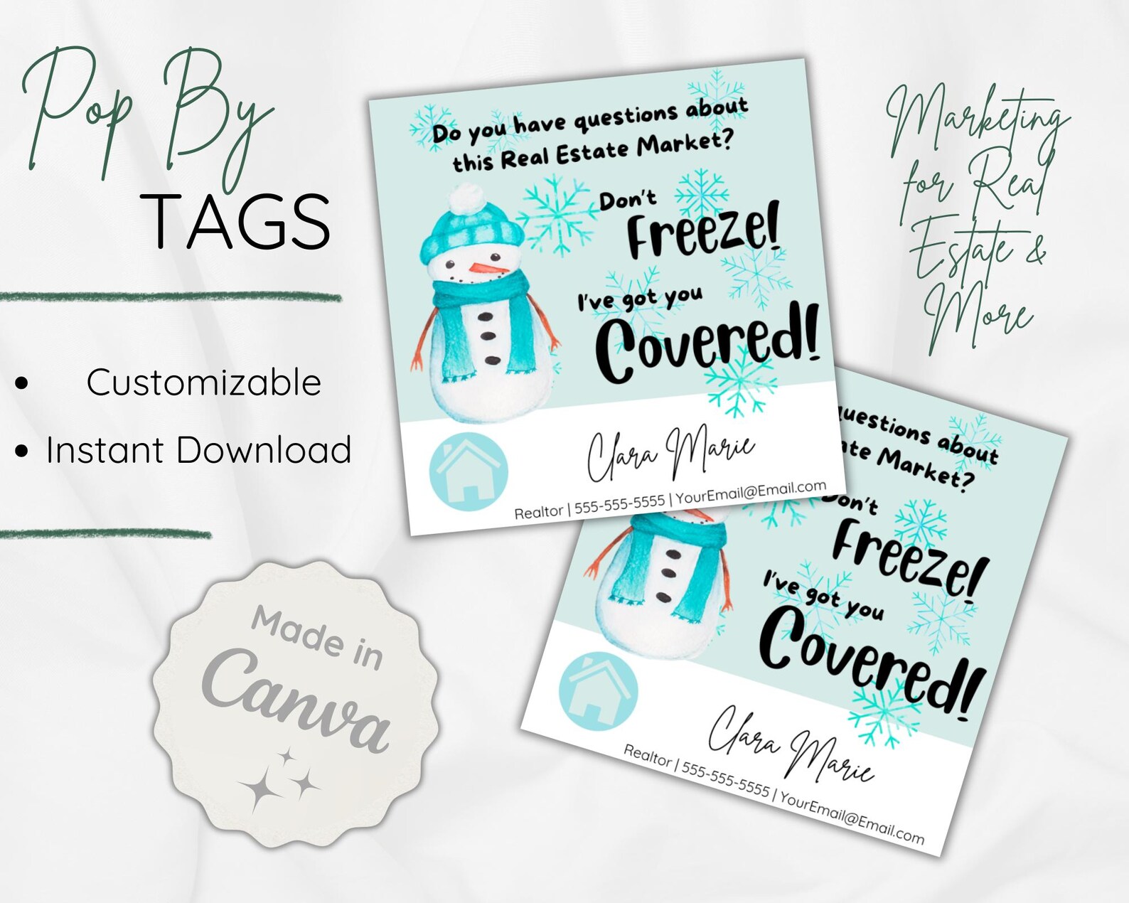 Winter Freeze Realtor Pop by Tags | Editable & Customizable in Canva ...
