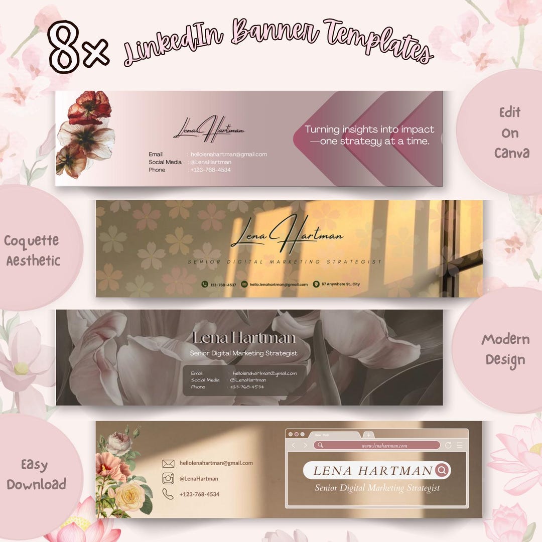 8 Creative Linkedin Banner Templates. Easy Download and Editable on ...