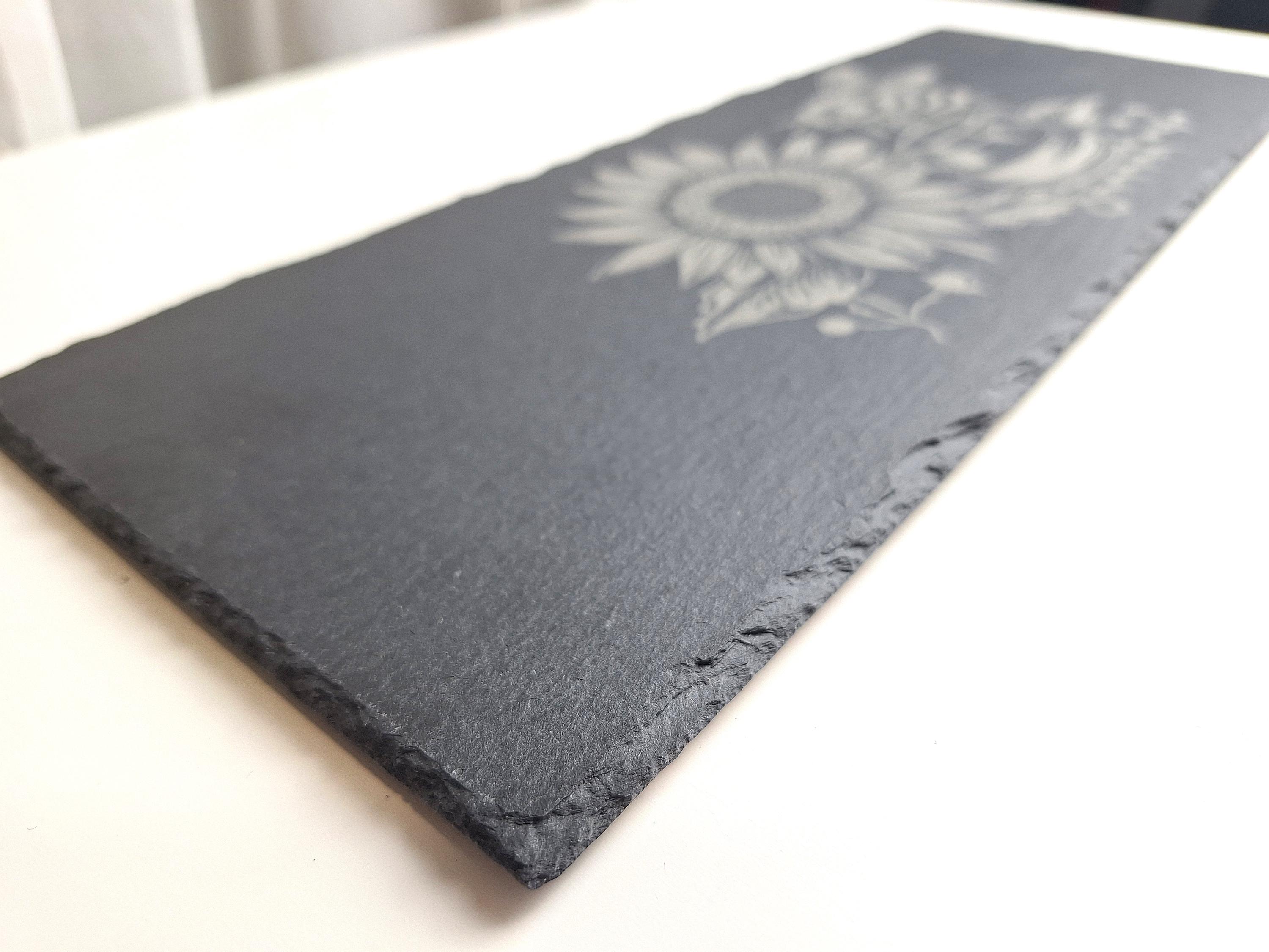 Black Slate With Honeybee Engraving – Custom Nature-inspired Engraving ...