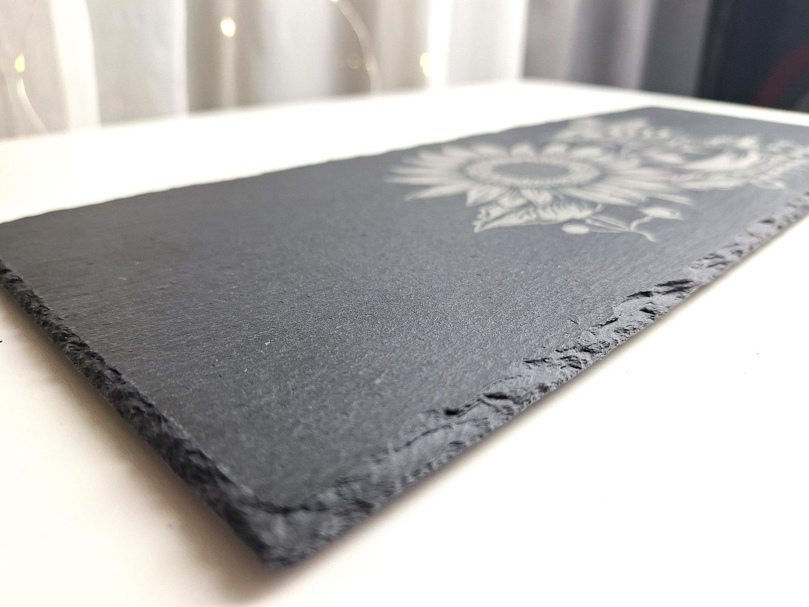 Black Slate With Honeybee Engraving – Custom Nature-inspired Engraving ...