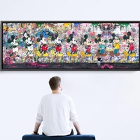 Mafia Mickey Mouse Canvas Print Bright Extra Large Graffiti Style Wall ...