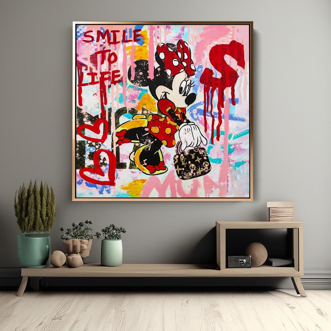 Smile to Life Minnie Mouse Pop Art, Original Hand-painted Canvas ...