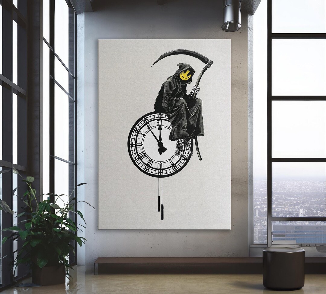 Banksy Grim Reaper Art Graffiti Wall Art Street Art Canvas Pop Art Wall ...