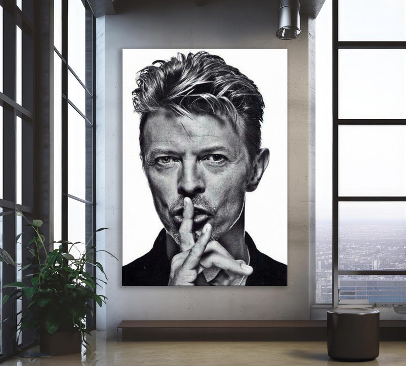 David Bowie SSS Canvas Art, Framed David Bowie Wall Art, Vibrant David ...