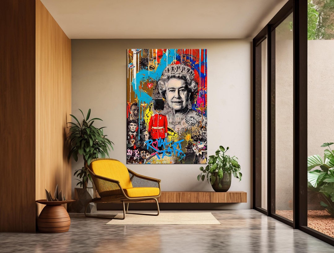 Banksy Elizabeth Graffiti Pop Art Canvas,queen Elizabeth Street Art ...