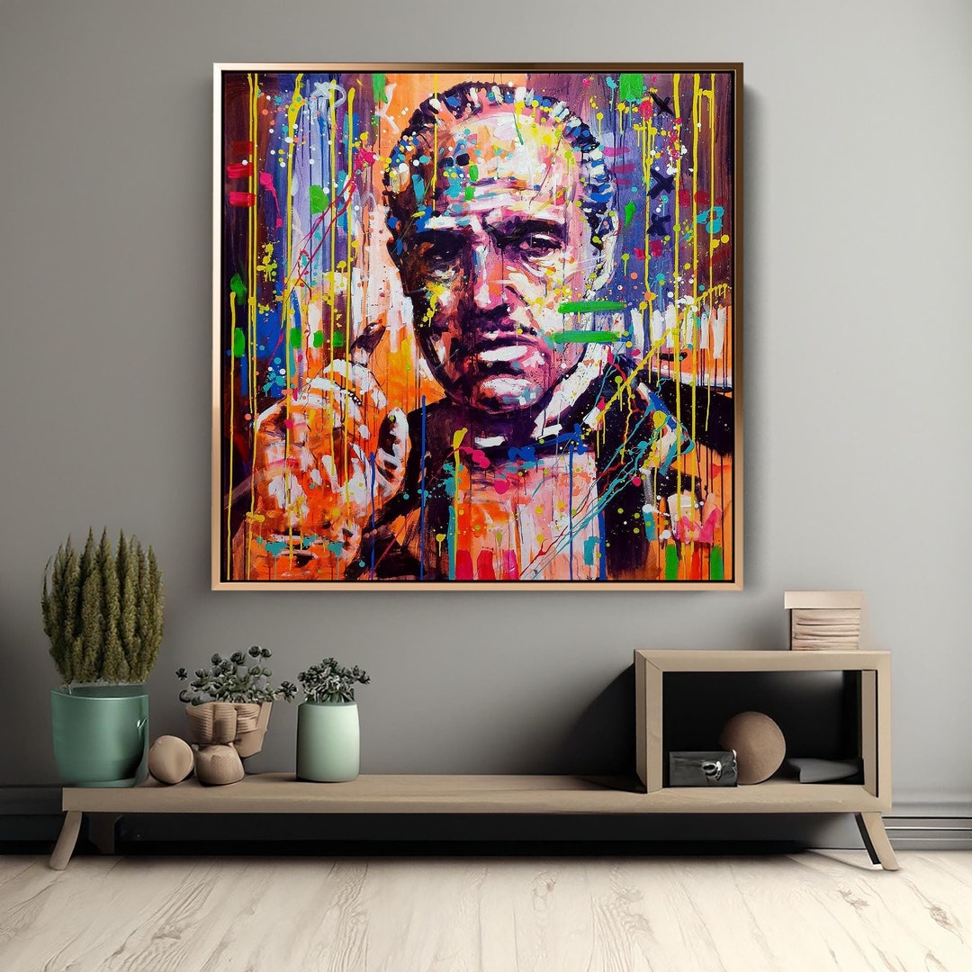 The Godfather Abstract Pop Art Canvas Wall Art, Banksy Art, the ...