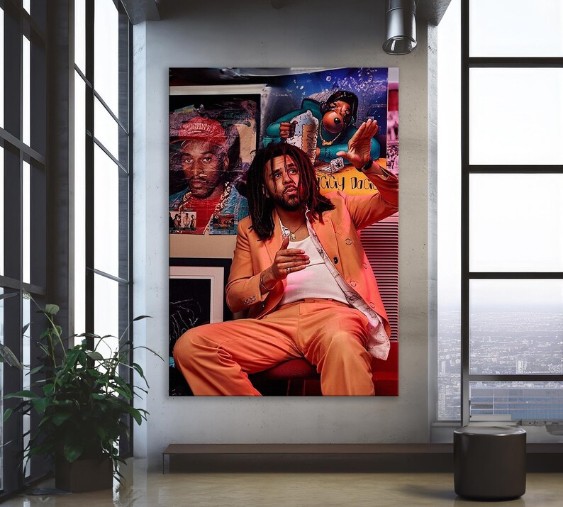J Cole Canvas or Poster - Hip Hop Wall Art - 2014 Forest Hills Drive ...