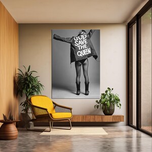 Kate Moss God Save The Queen Black & White Vintage Retro Leinwand ...