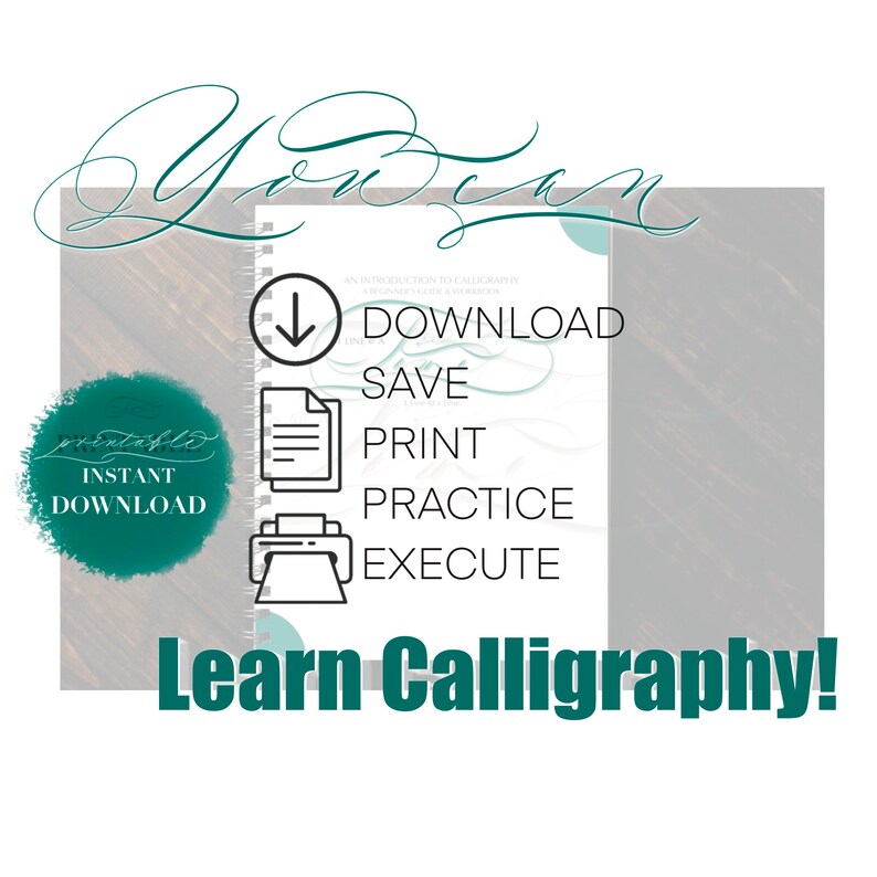 Introduction to Calligraphy, A Beginner's Guide & Workbook, Printable ...