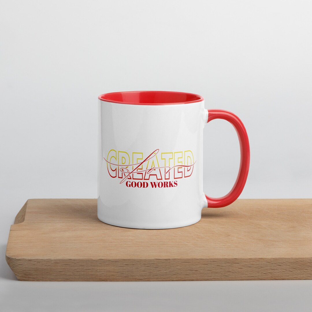 Created for Good Works (red & Yellow) - Mug With Red Color Inside - Etsy