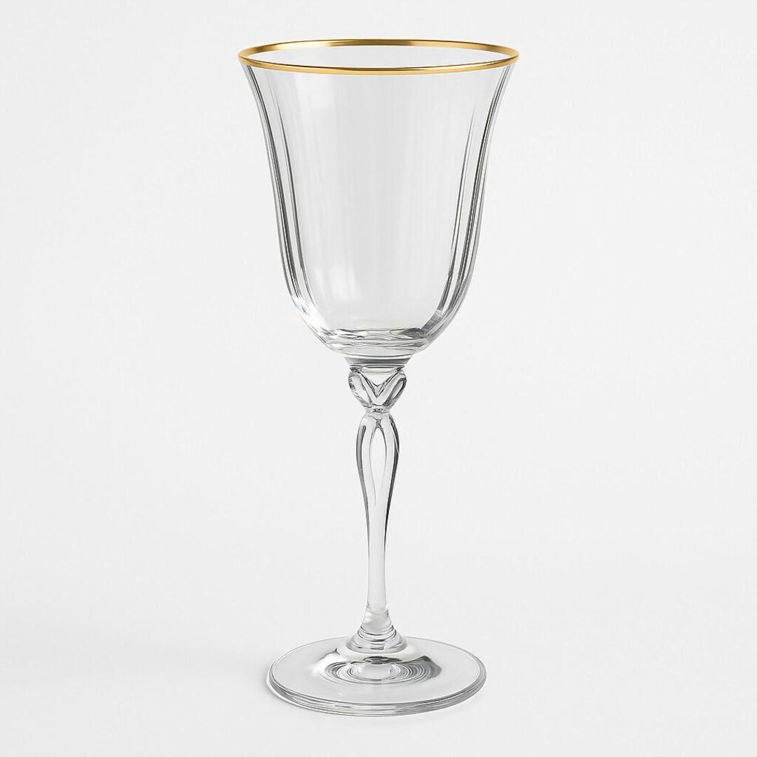 Oneida Chateau Gold Crystal Water Goblets | Set of 2 | Discontinued ...