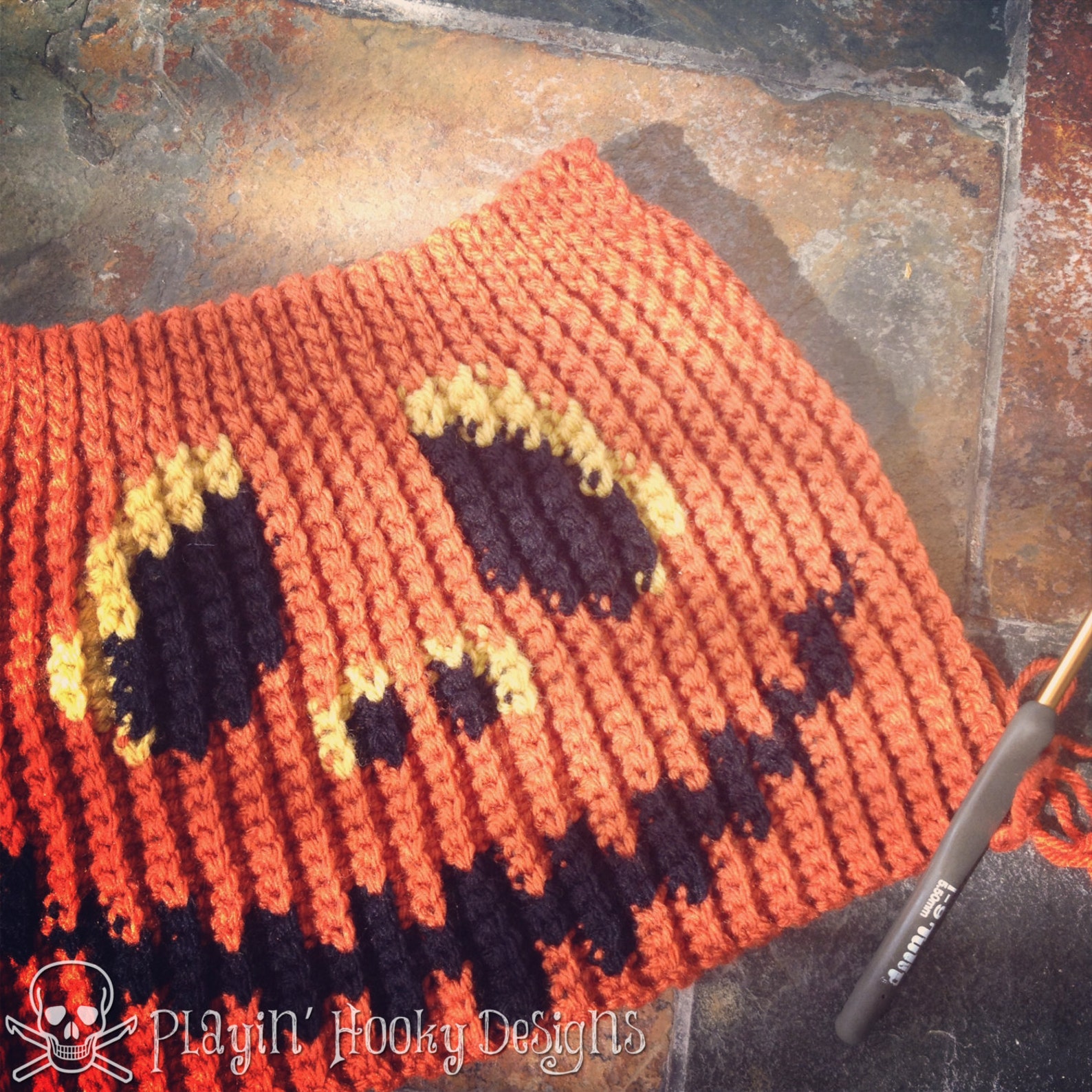 CROCHET GRAPH - Halloween 2 Pack Color Grid for Crochet or Knit Beanies ...