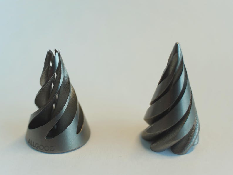 3D Printed Titanium Spiral Sculpture – Precision Engineered Minimalist ...