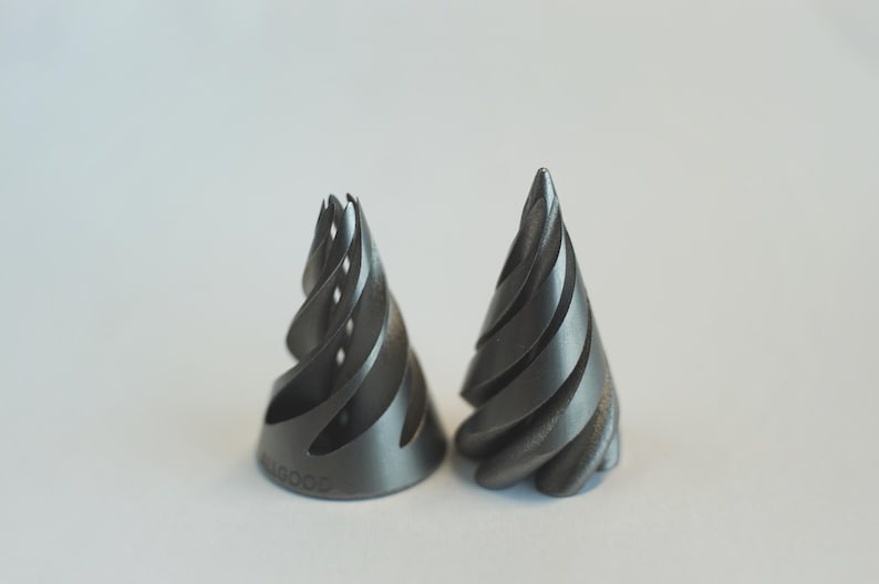 3D Printed Titanium Spiral Sculpture – Precision Engineered Minimalist ...