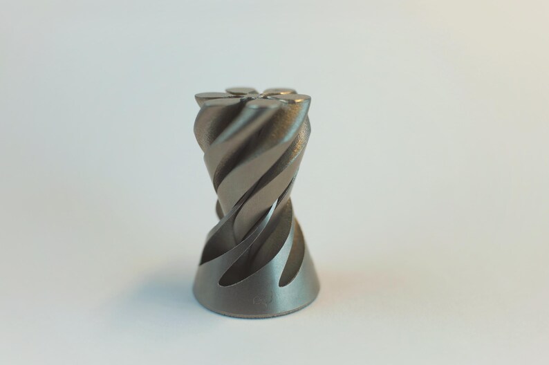 3D Printed Titanium Spiral Sculpture – Precision Engineered Minimalist ...