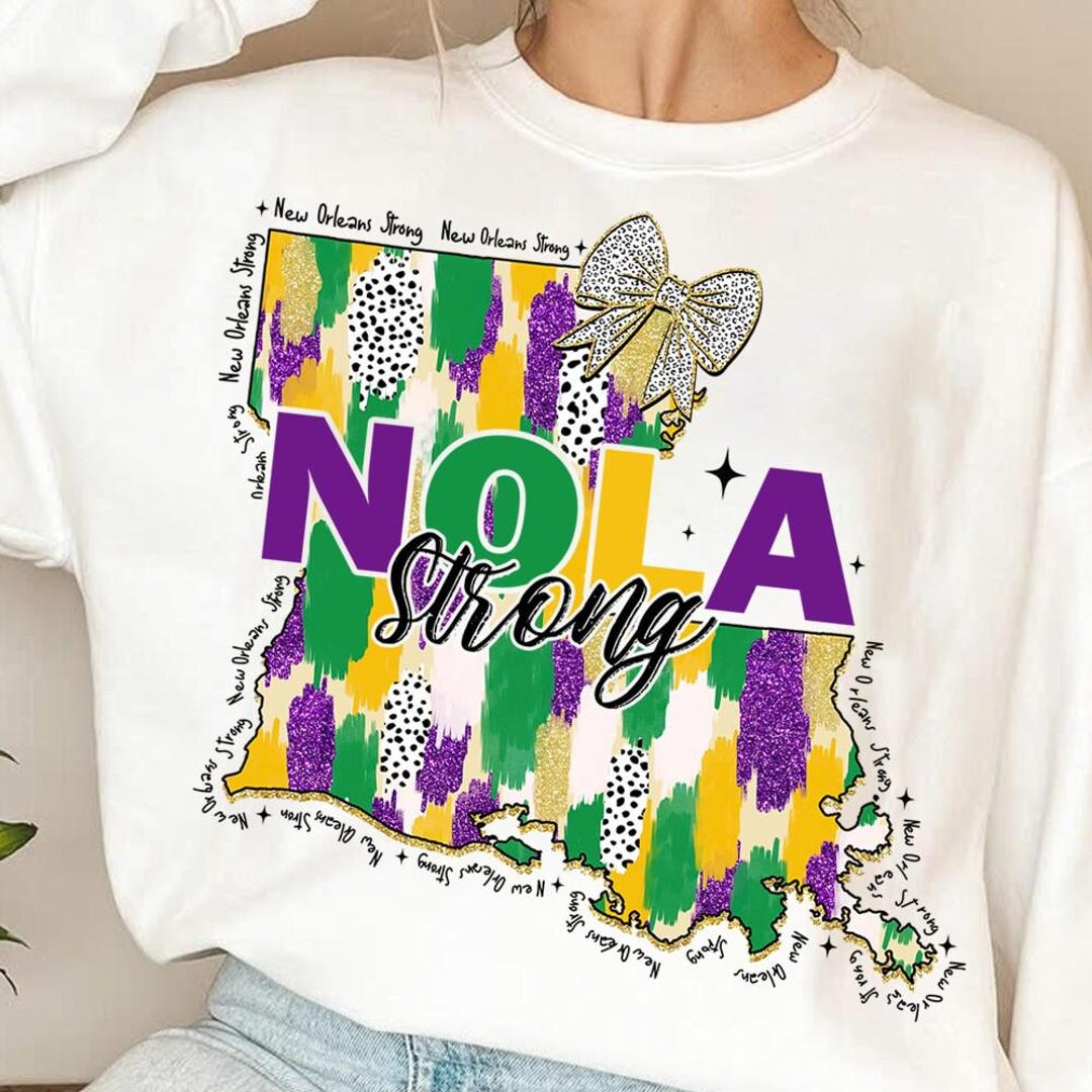 Nola Strong Png, Mardi Gras Louisiana Map Png, Never Forget Nola, Mardi ...