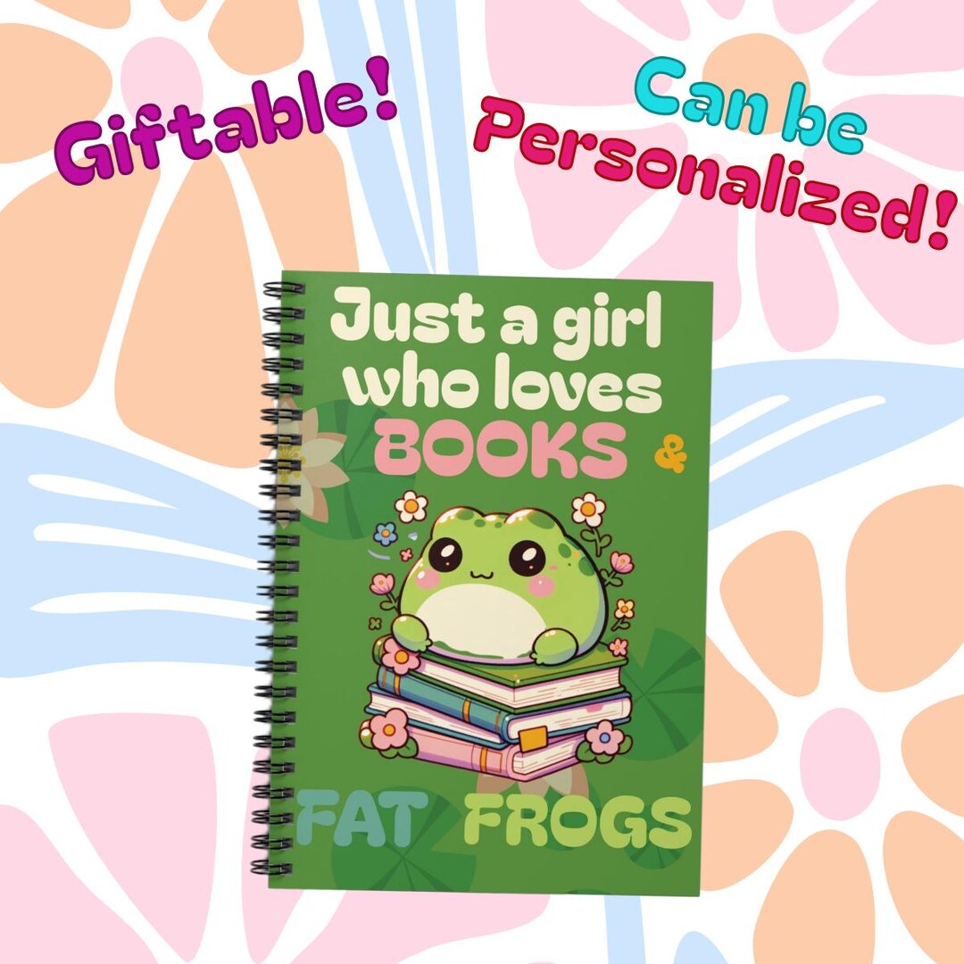 Kawaii Frog Spiral Notebook - Perfect for Book Lovers, Cute Journal ...