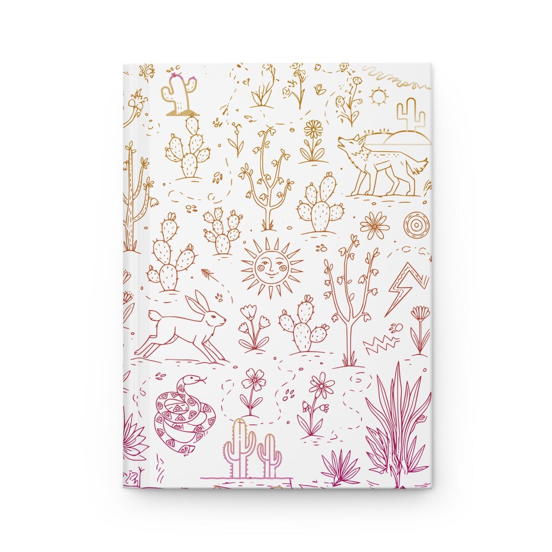 Desert Doodles Hardcover Journal | Southwestern Cactus Sun Desert ...