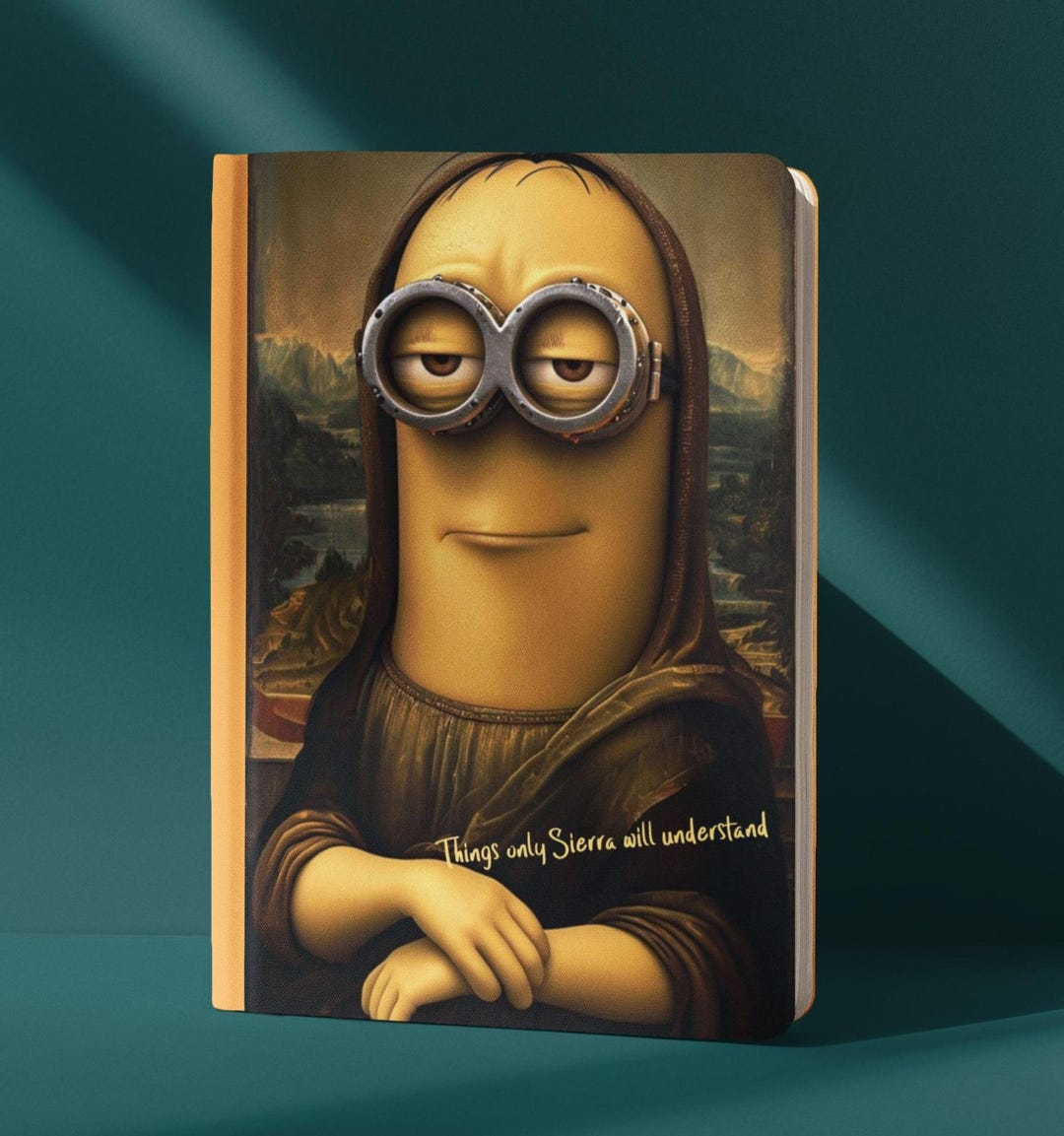 Funny Mona Lisa Minion Personalized Hardcover Journal | Custom Name ...