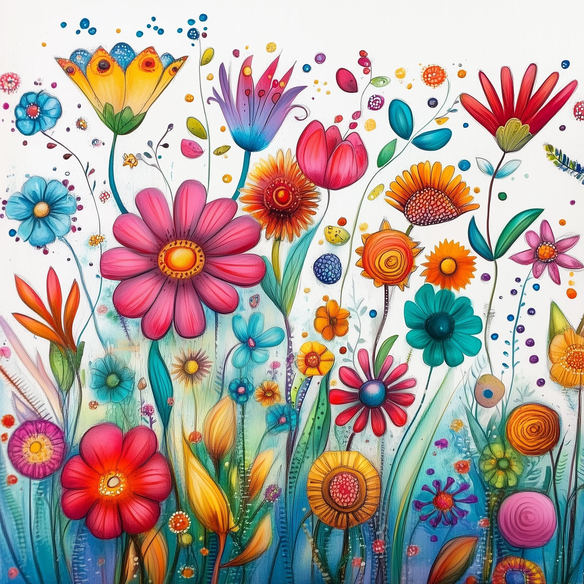 Colorful Flower Clip Art Bundle, Watercolor Style (digital Download) - Etsy