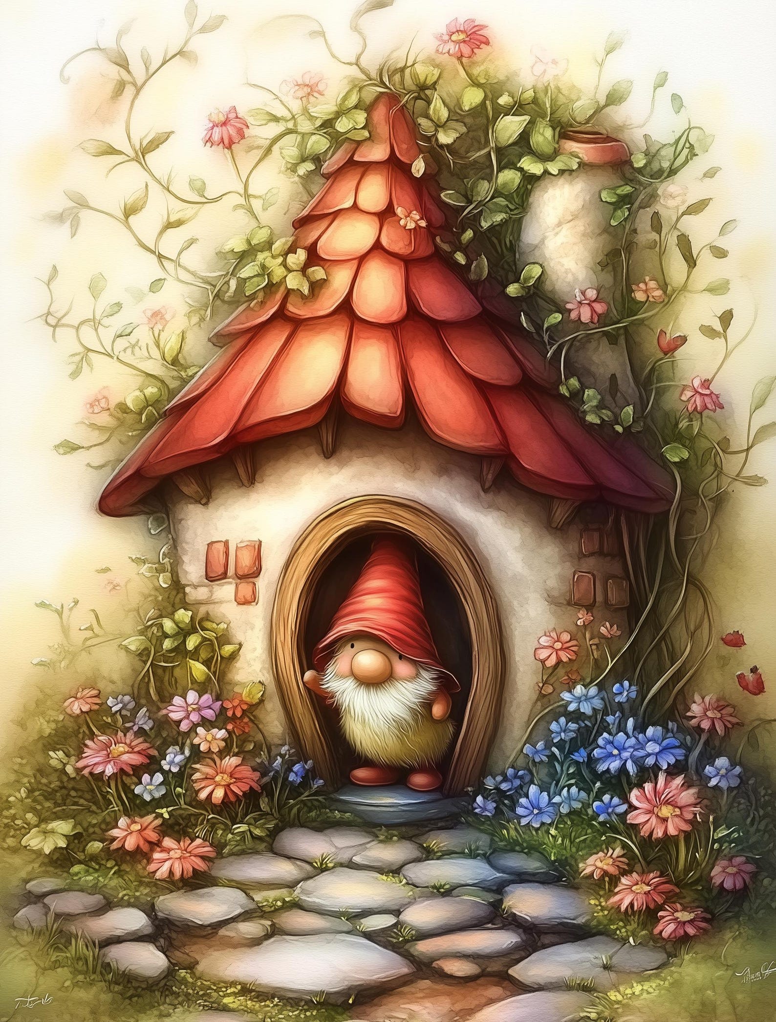 10 Cottagecore Gnome Houses 8.5x11 in Images Paper Pack Junk Journal ...