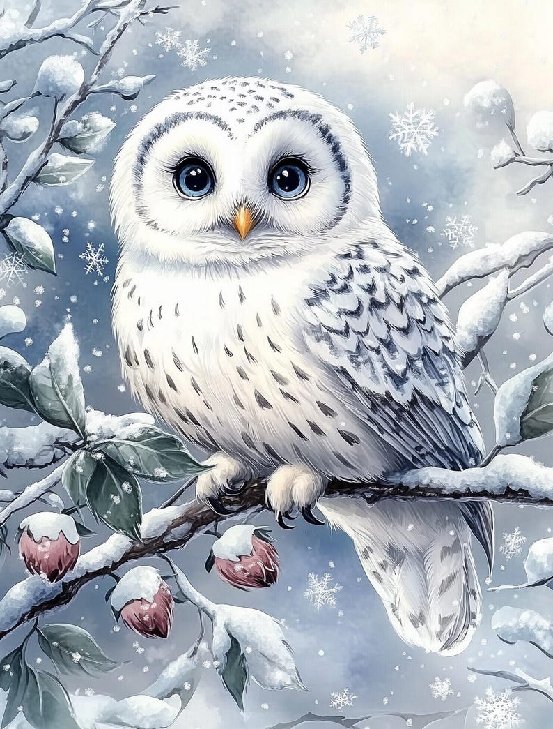 10 Snow Owl 8.5x11 in Images Paper Pack Junk Journal Bundle JPG ...
