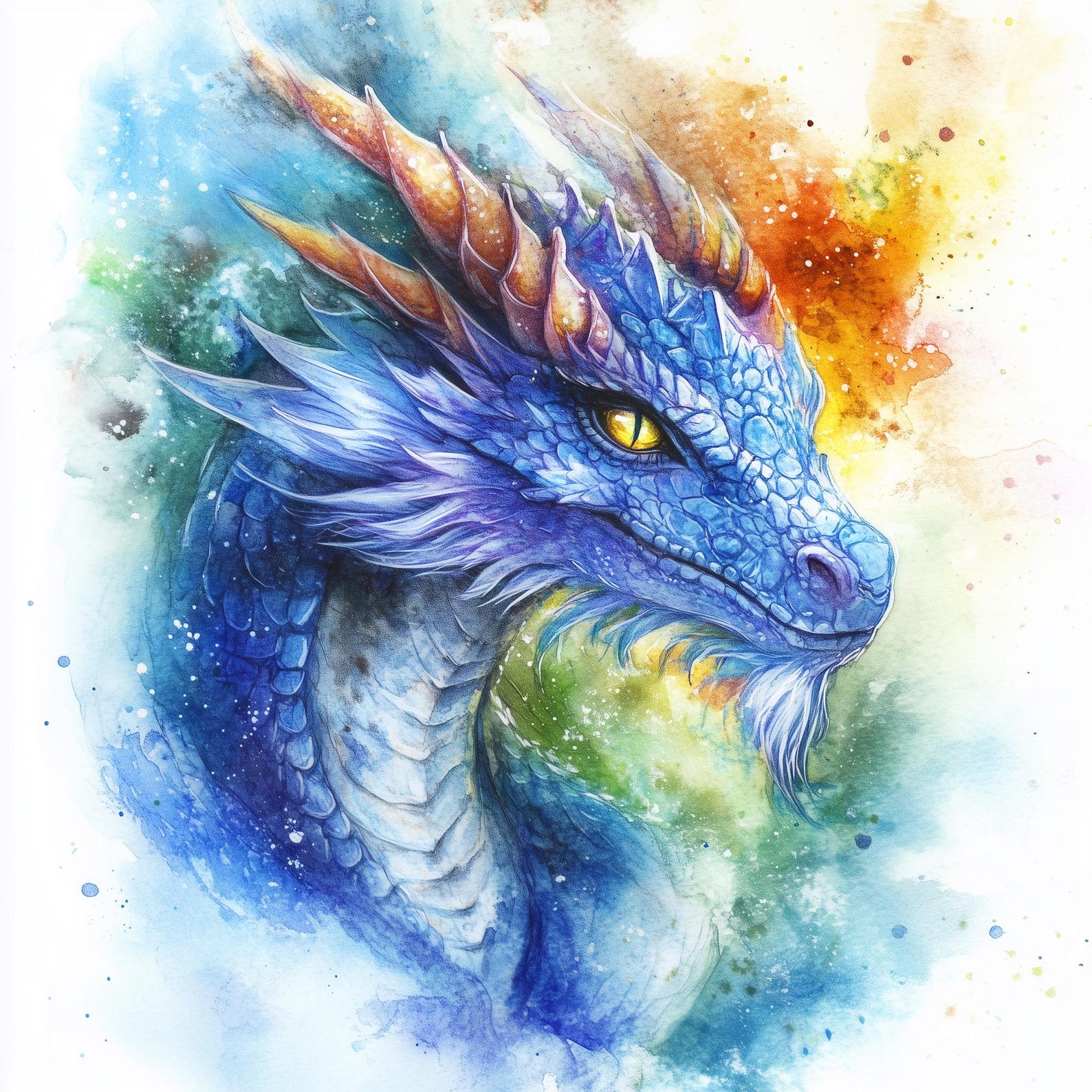 Watercolor Dragons Clipart, Colorful Fantasy Art (digital Download) - Etsy
