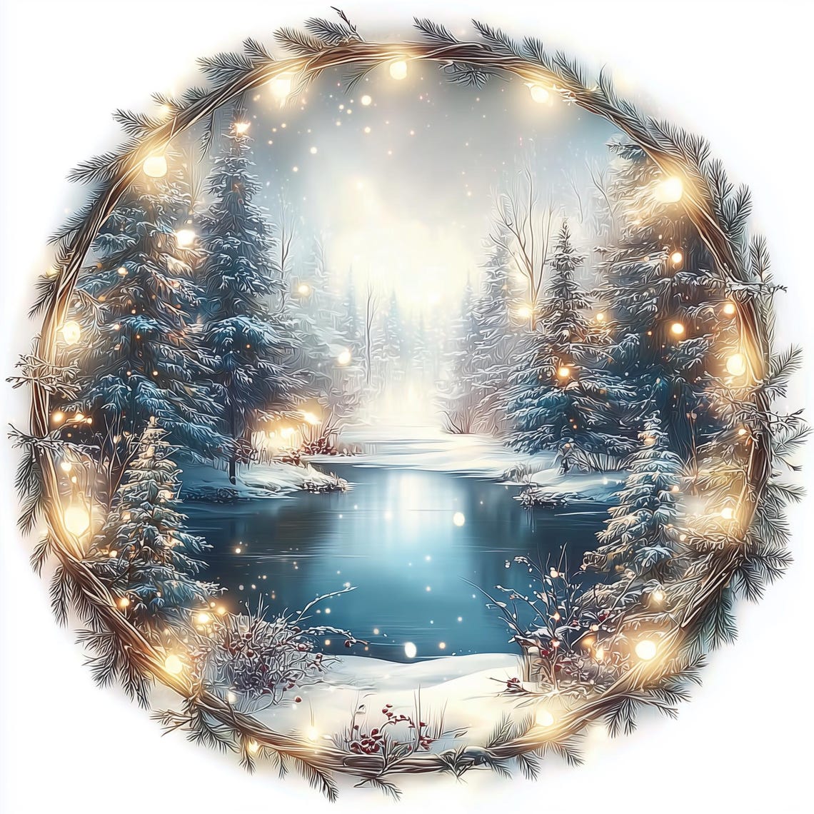 Christmas Wreath Winter Jpgs, Scrapbooking, Card Making (digital ...