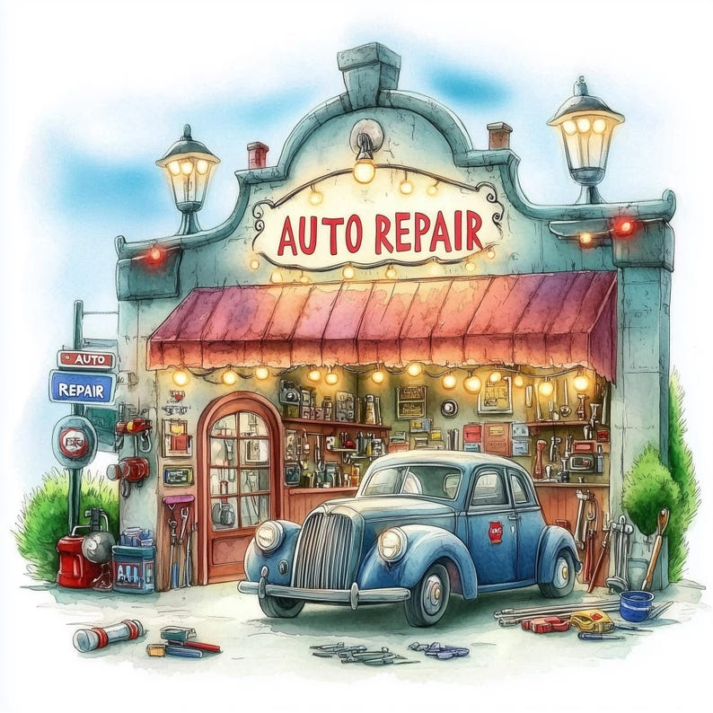 Vintage Auto Repair Shop Jpgs, Scrapbooking, Card Making (digital ...