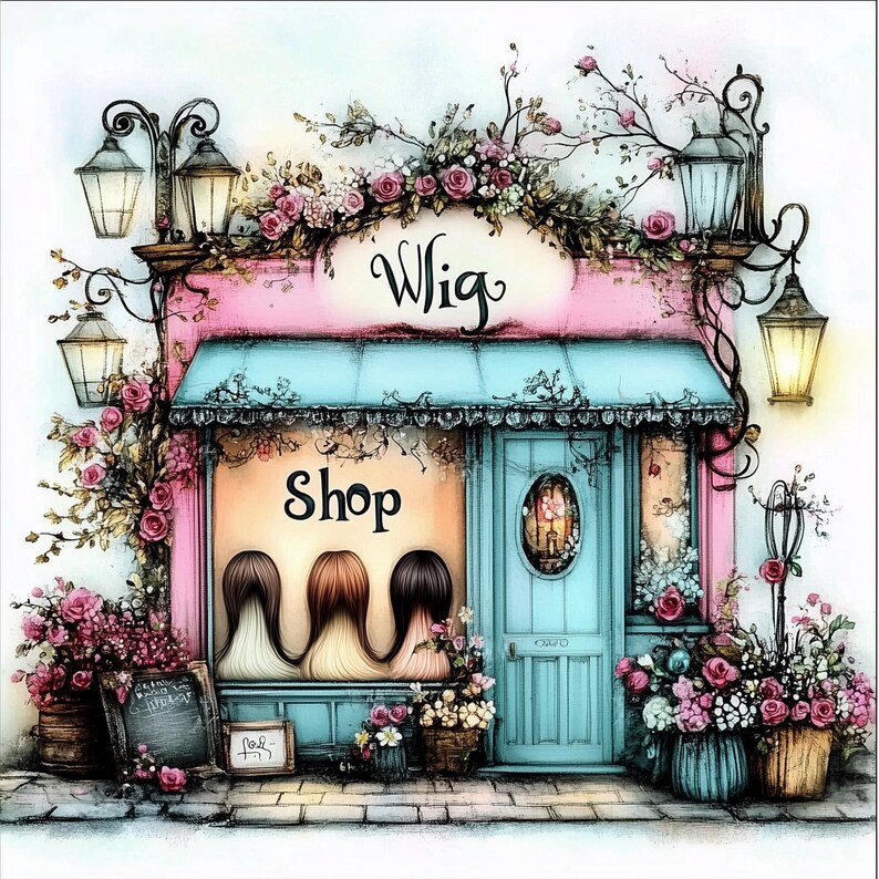 Wig Shop High Resolution Jpgs for Junk Journaling, Scrapbooking, Card ...