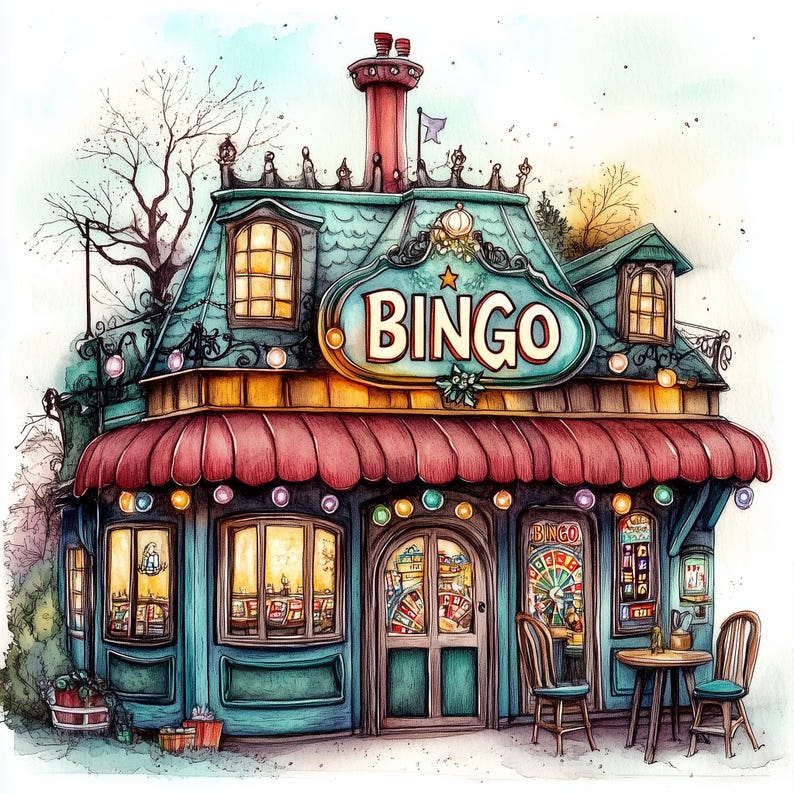 10 Bingo Hall High Resolution Jpgs for Junk Journaling, Scrapbooking ...