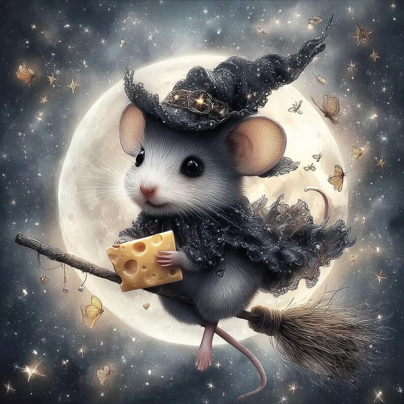 Halloween Witch Mouse Jpgs, Scrapbooking & Junk Journaling (digital ...