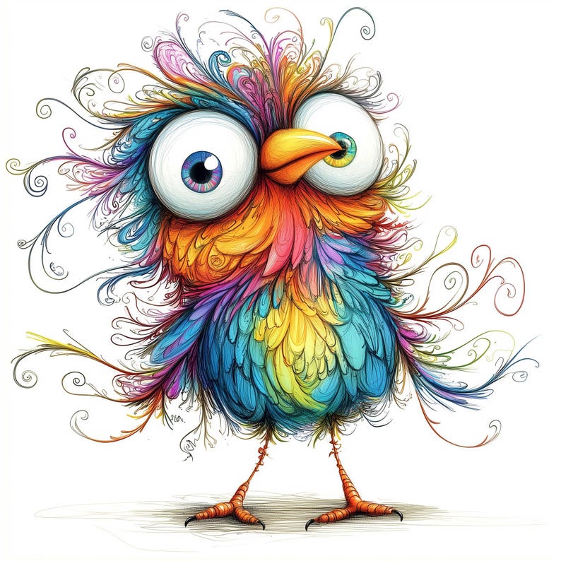 Whimsical Bird Watercolor Clipart, Fantasy Junk Journal (digital ...