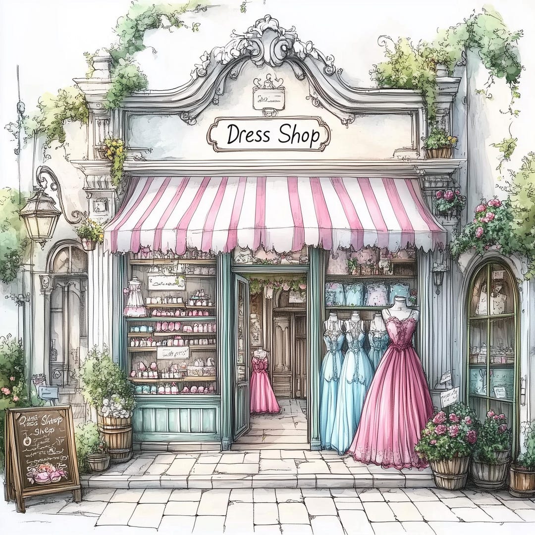 Dress Shop High Resolution Jpgs for Junk Journaling, Scrapbooking, Card ...