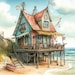 Beach Shack Jpgs, Nautical Scrapbooking, Card Making (digital Download ...