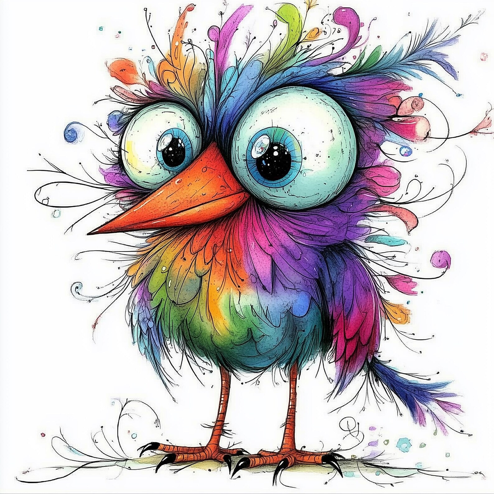 Whimsical Bird Watercolor Clipart, Fantasy Junk Journal (digital ...