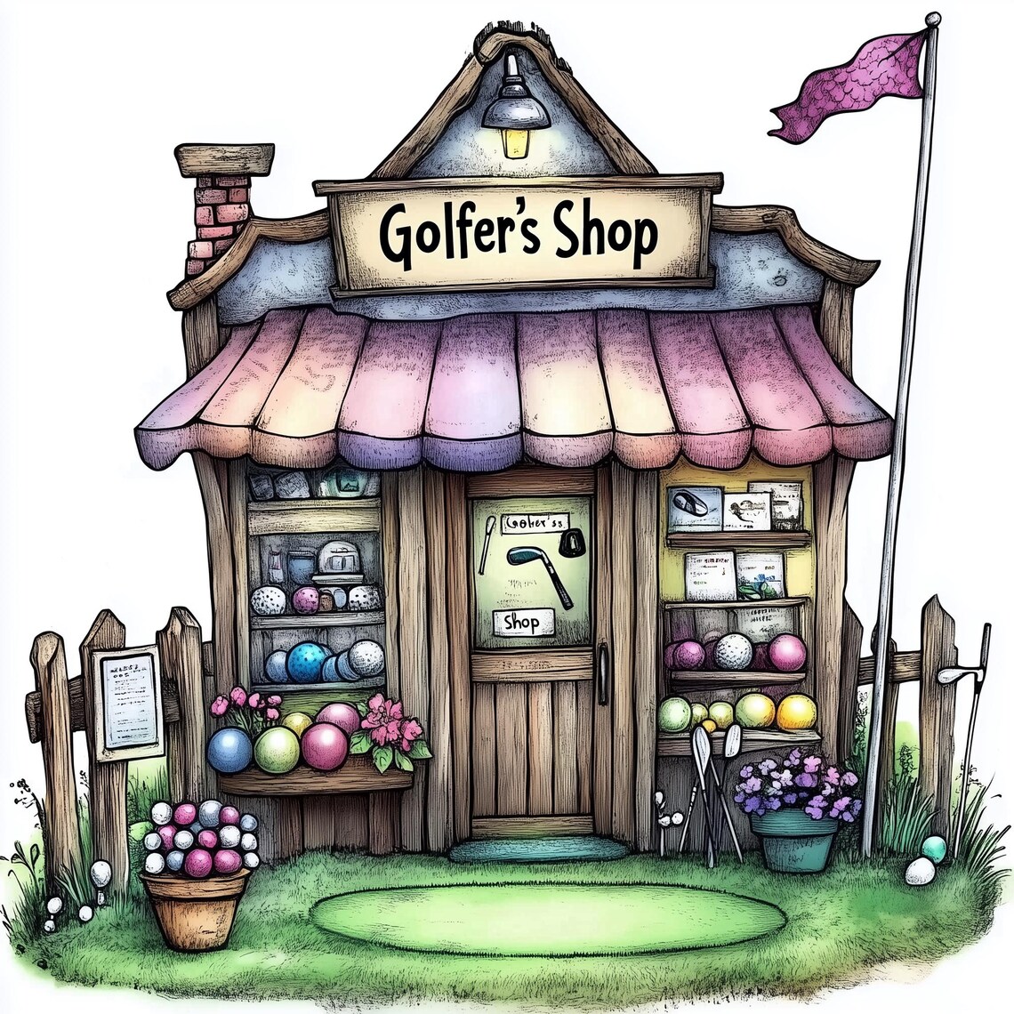 Golf Shop Jpgs, Shabby Chic Golfing Images (digital Download) - Etsy