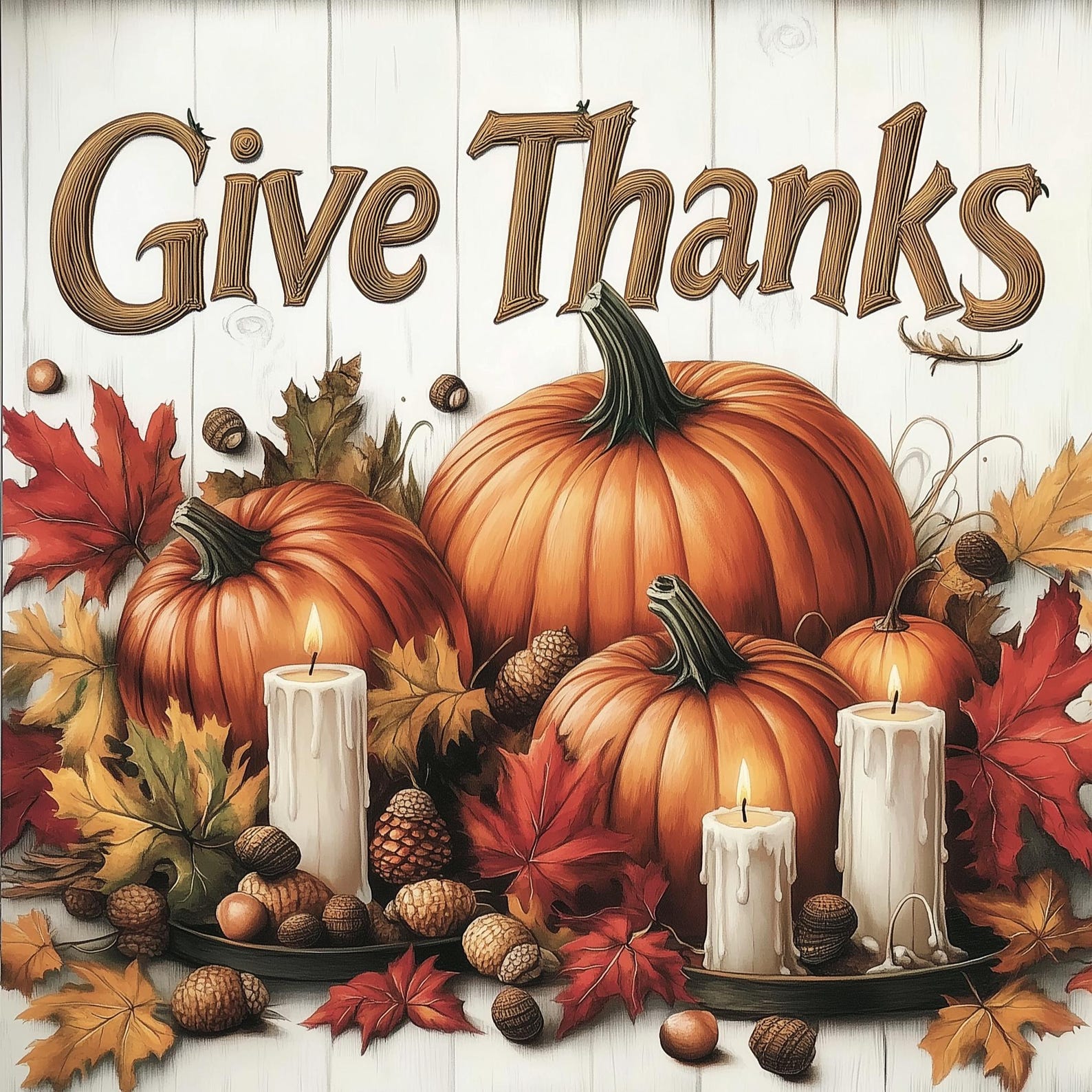 Give Thanks Fall Images, Thanksgiving Scrapbook Art (digital Download ...