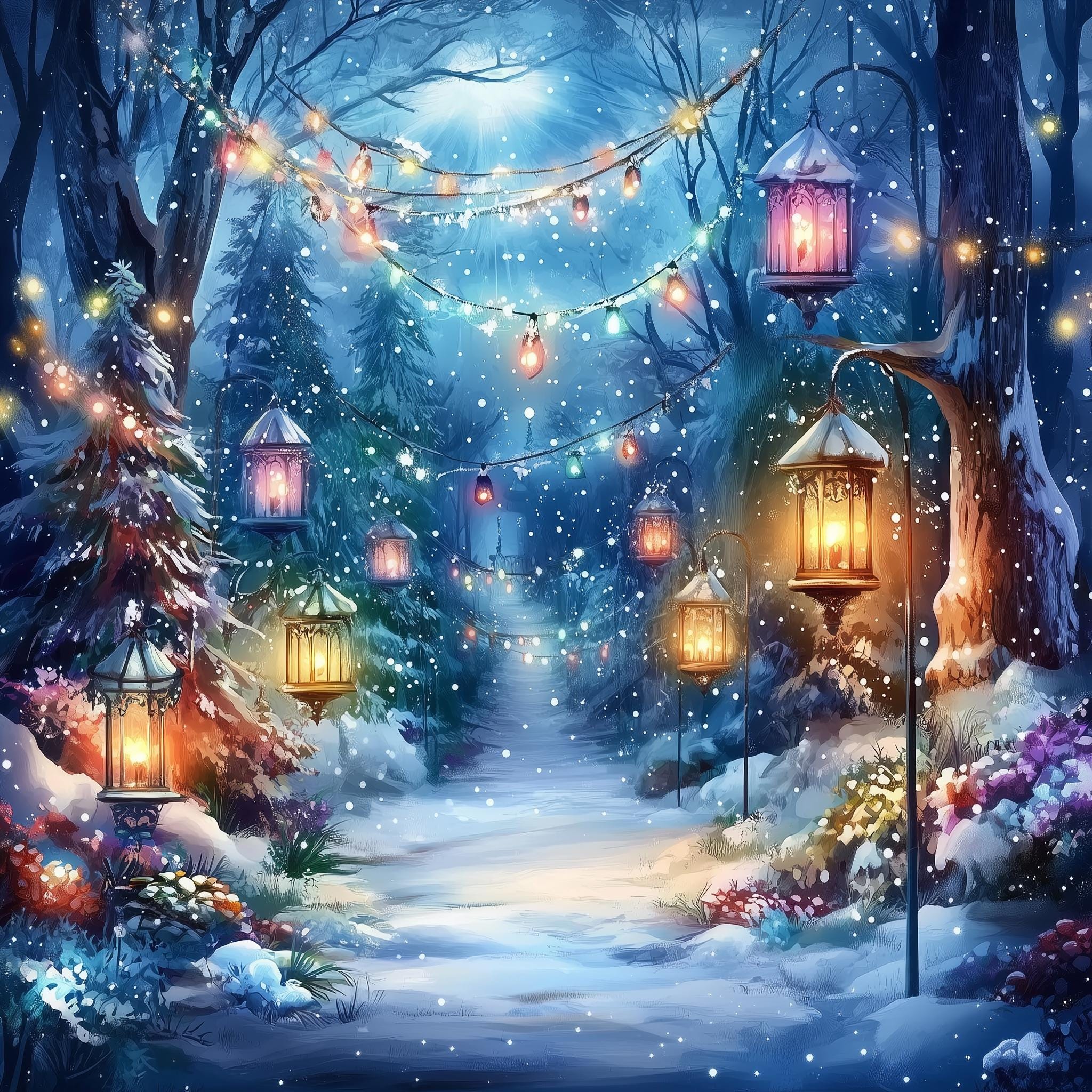 Christmas Path Jpgs, Winter Holiday Scrapbooking (digital Download) - Etsy