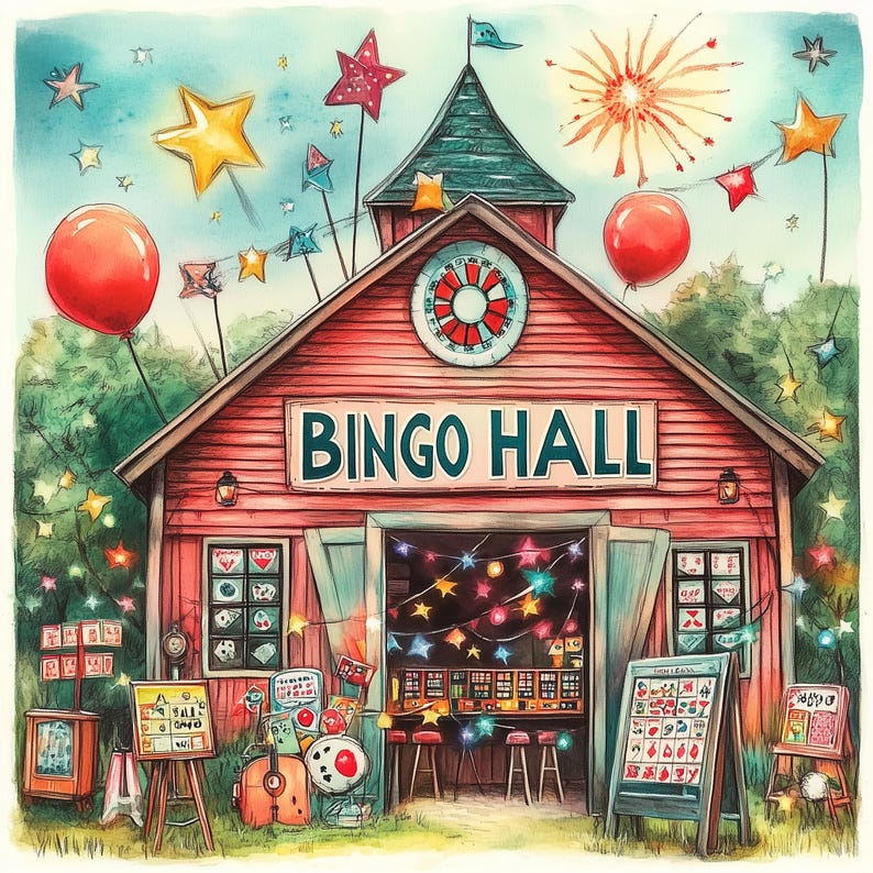 10 Bingo Hall High Resolution Jpgs for Junk Journaling, Scrapbooking ...
