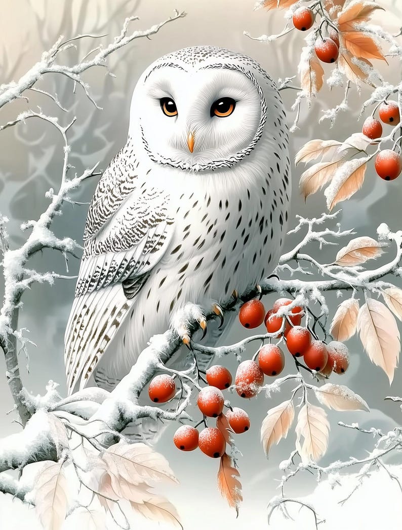 10 Snow Owl 8.5x11 in Images Paper Pack Junk Journal Bundle JPG ...
