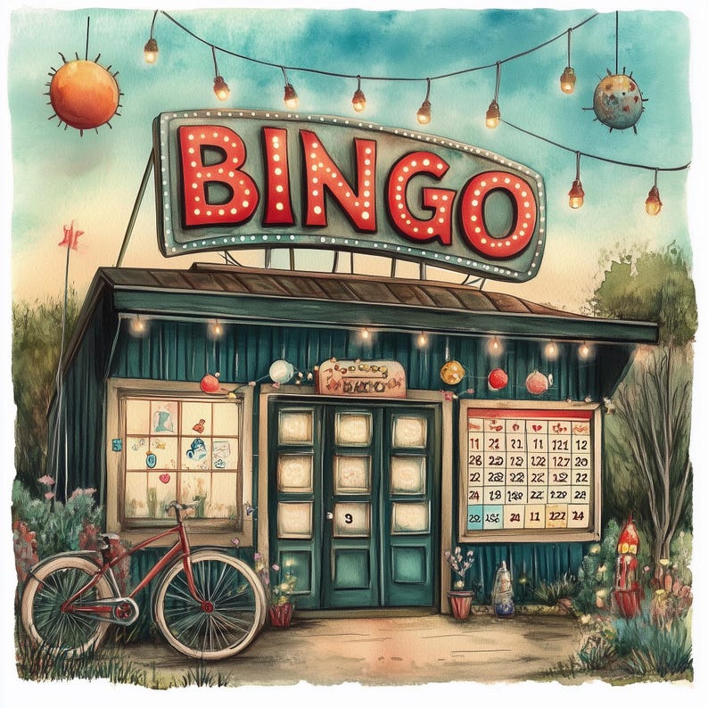 10 Bingo Hall High Resolution Jpgs for Junk Journaling, Scrapbooking ...