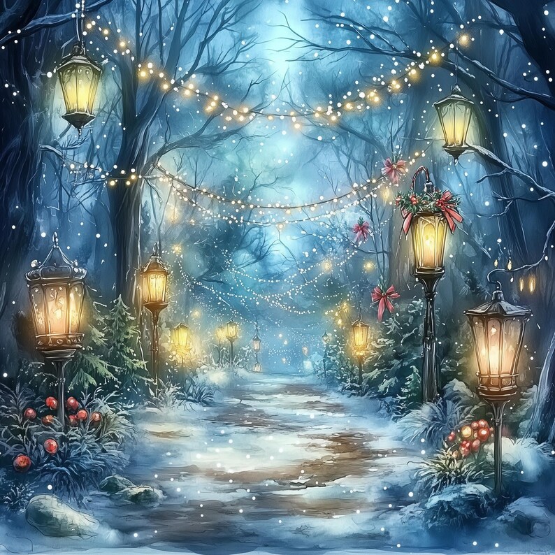 Christmas Path Jpgs, Winter Holiday Scrapbooking (digital Download) - Etsy