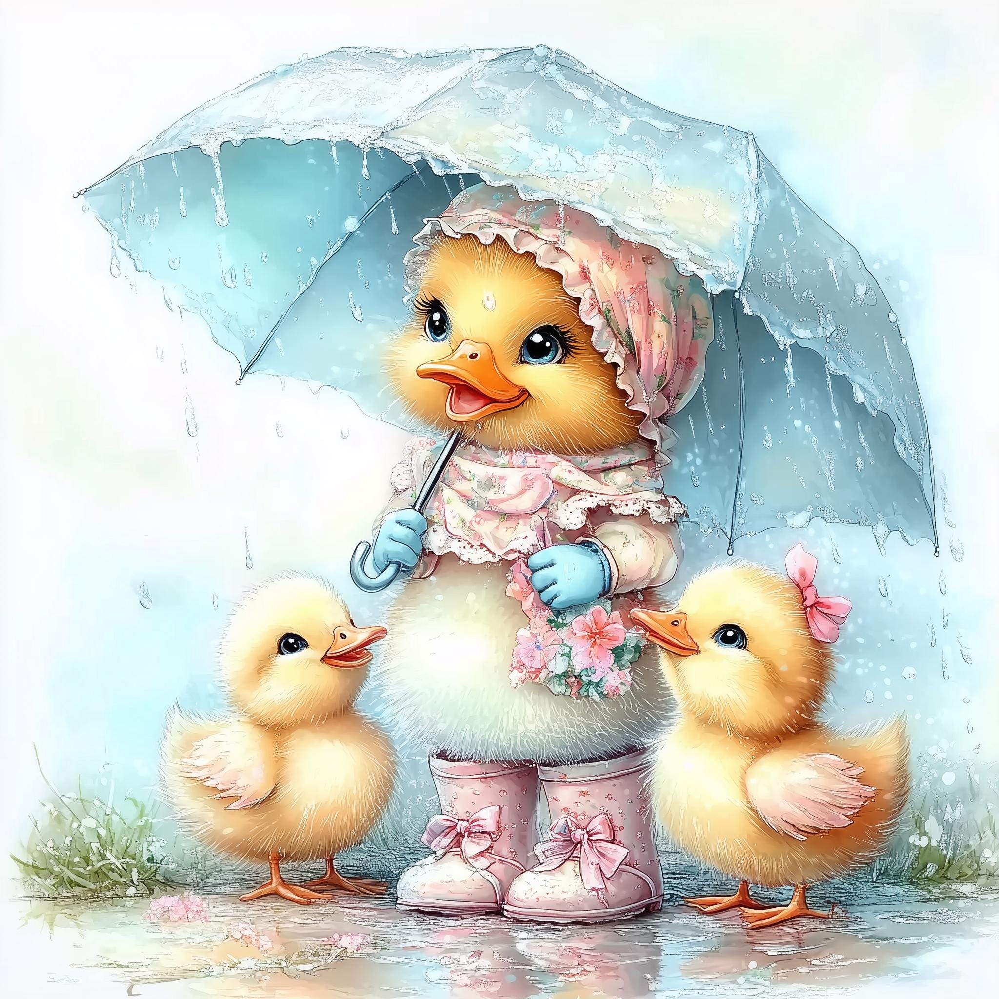 Shabby Chic Watercolor Duck Jpgs, Junk Journaling (digital Download) - Etsy