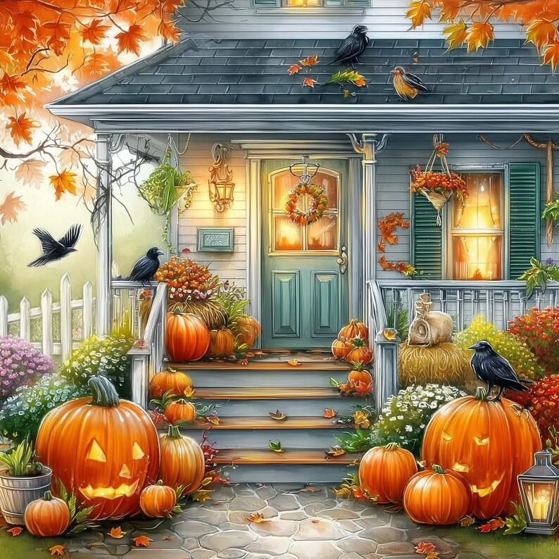 Halloween Porch Images, Spooky Digital Download for Junk Journals - Etsy