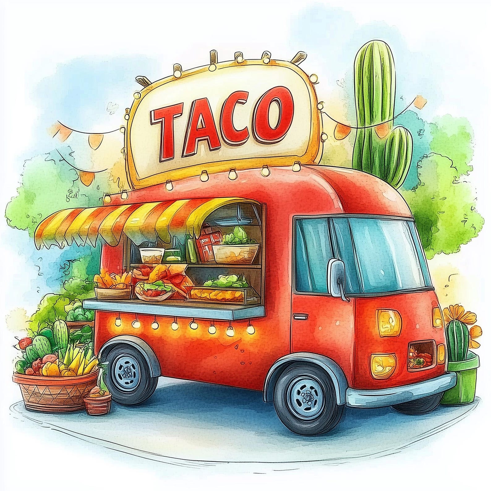 10 Taco Trucks High Resolution Jpgs for Junk Journaling, Scrapbooking ...