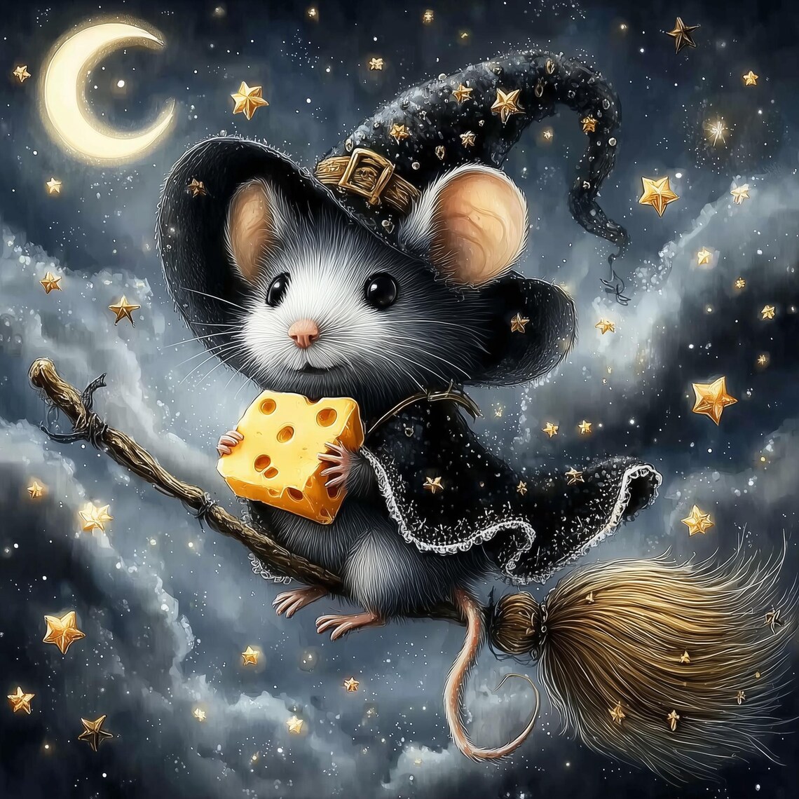 Halloween Witch Mouse Jpgs, Scrapbooking & Junk Journaling (digital ...